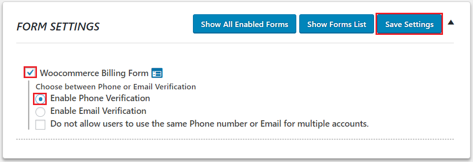 OTP Verification For WooCommerce Billing Address Update Form - Plugins - miniOrange