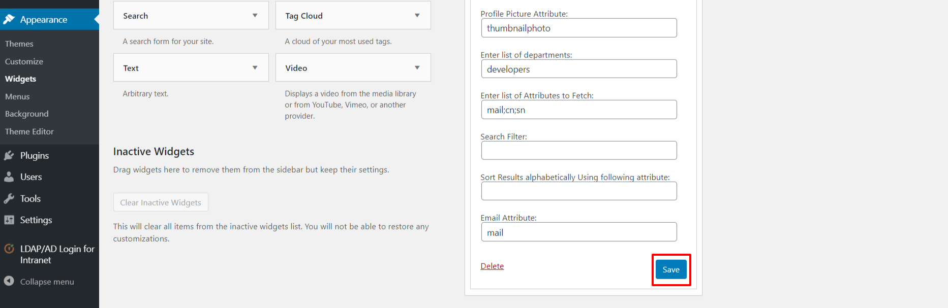 Guide To Setup Ldap Search Widget Add On