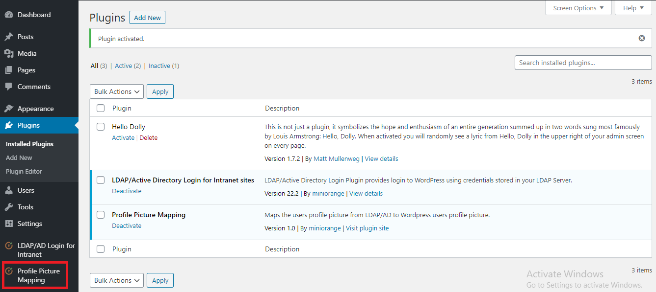 Steps To Configure Miniorange Profile Picture Map Add On For Wordpress
