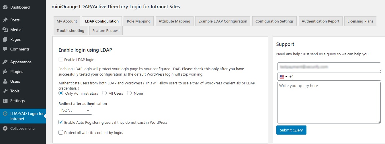 Step By Step Guide To Configure Miniorange Ldap Login Premium Plugin For Wordpress