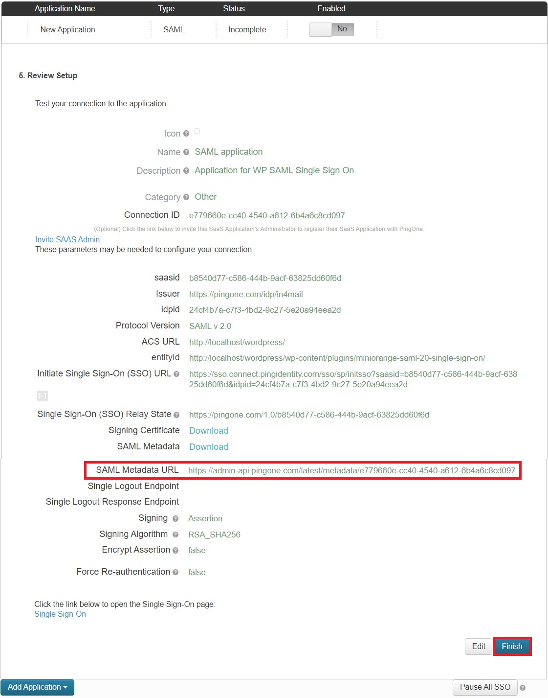 Guide to Configure PingOne as IDP and WordPress as SP