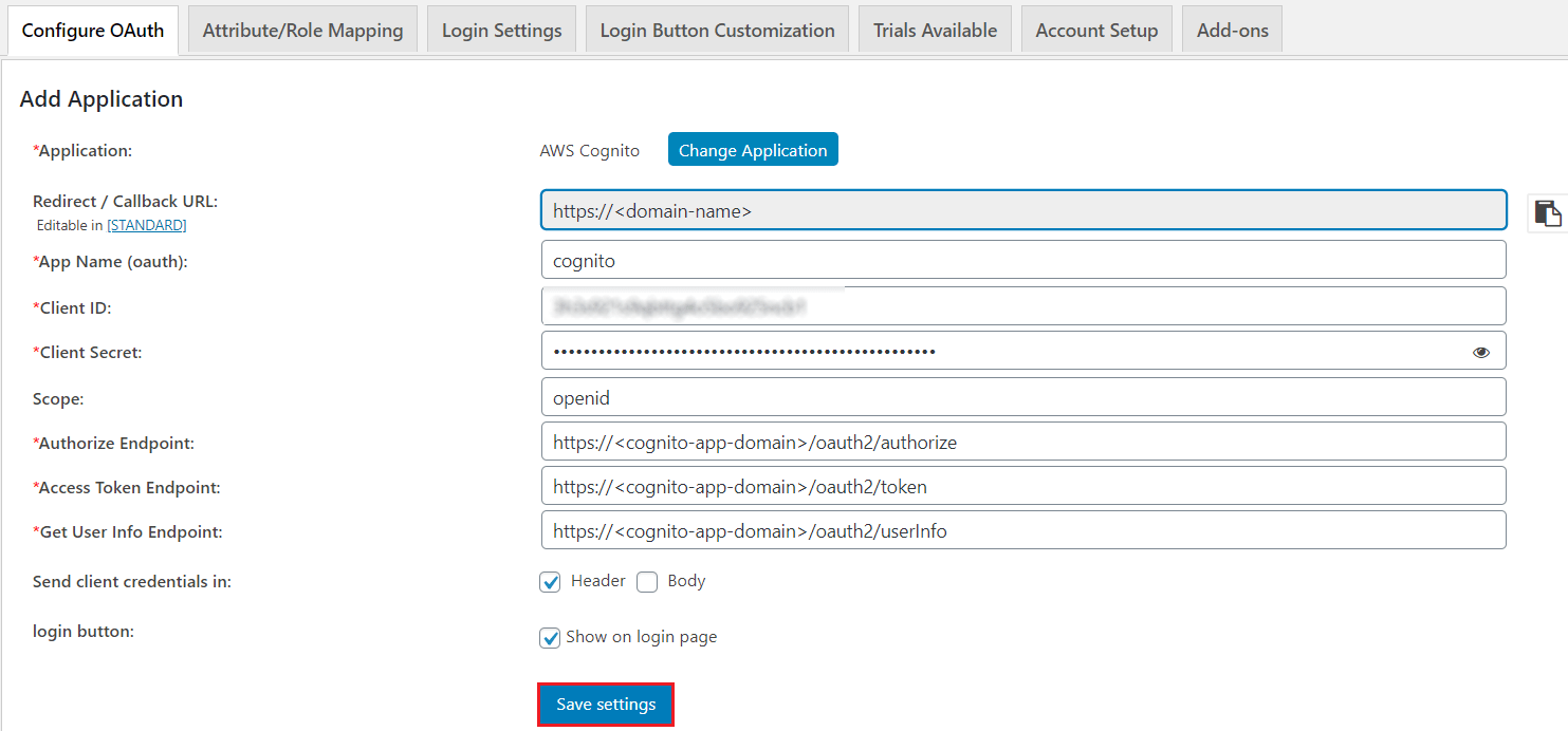 End to End Setup Guide Cognito Single sign On to WordPress
