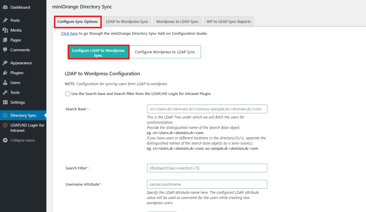 Step By Step Guide To Configure Miniorange Directory Sync Add On For Wordpress