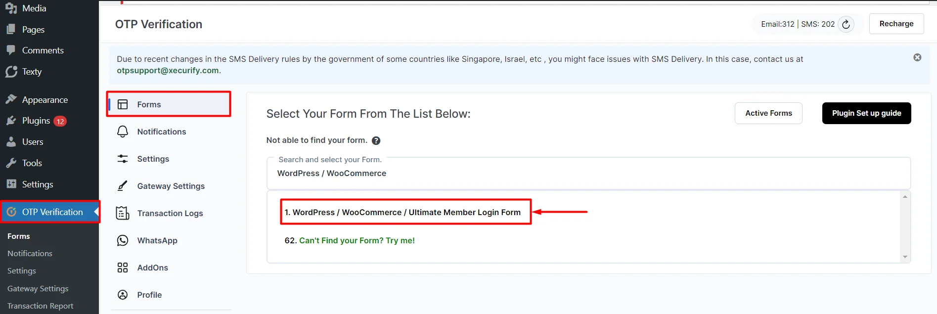 WooCommerce | Ultimate Member | Wordpress login form with OTP